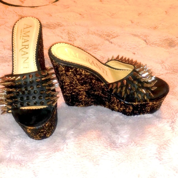 amaranti | Shoes | Amaranti Italian Leather Spike Wedges | Poshmark